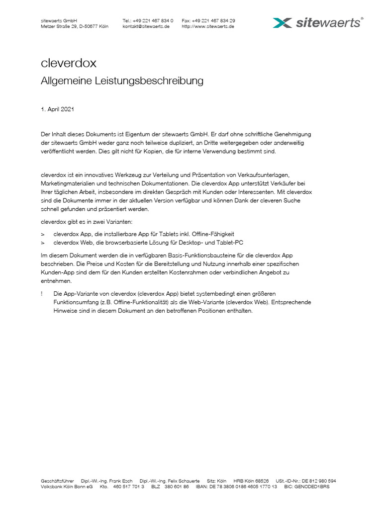Cleverdox Leistungsbeschreibung | PDF
