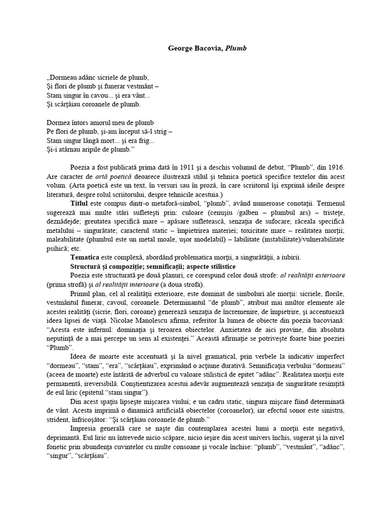 Plumb Bacovia | PDF
