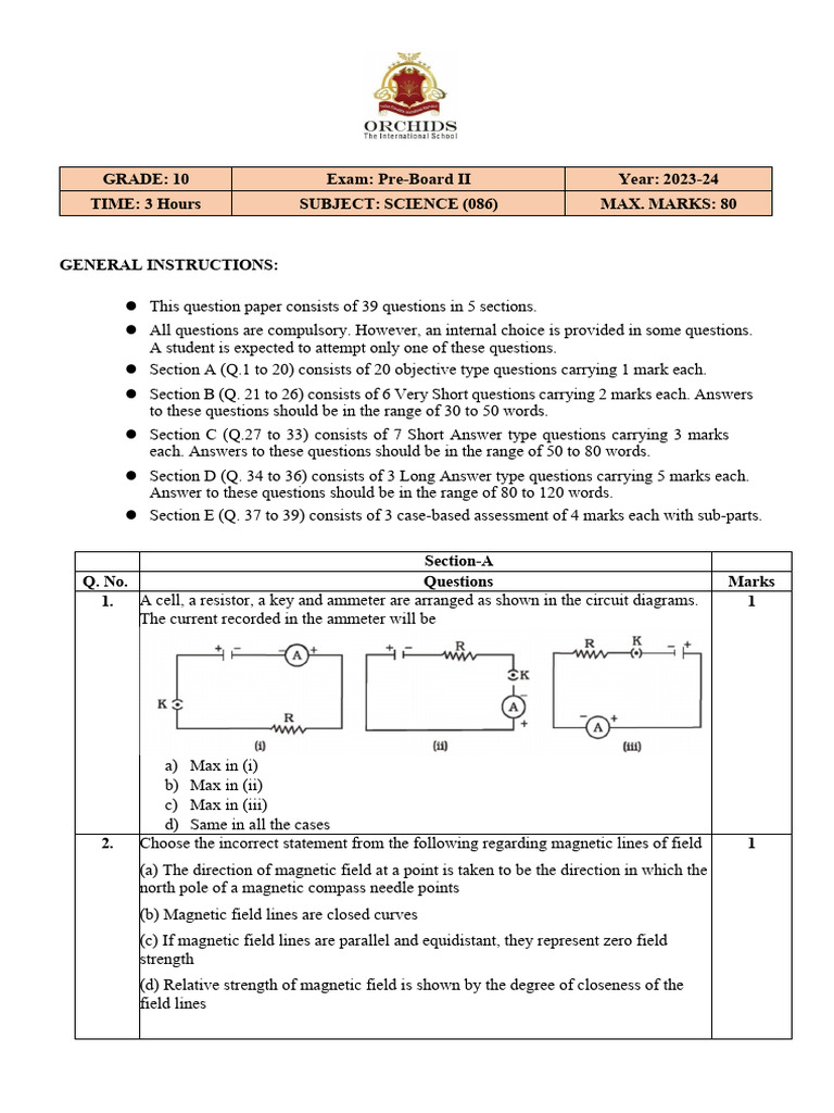 G10 - Science - Preboard 2 QP-1 | PDF