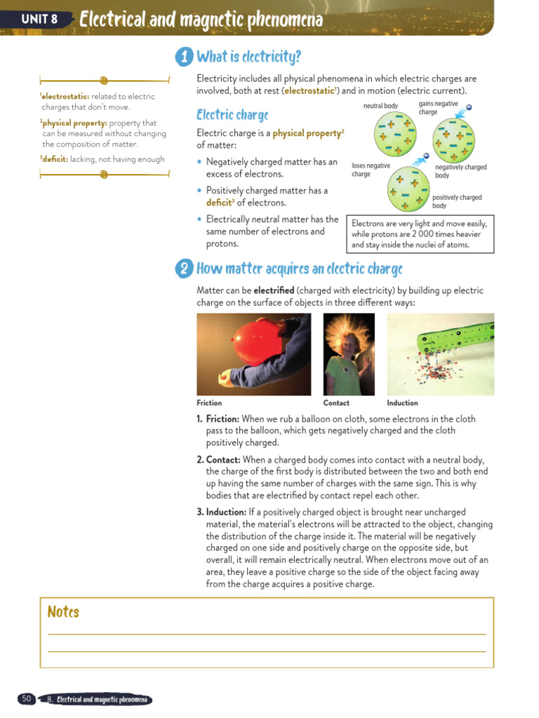 UNIDAD8 Electricity | PDF | Electric Charge | Electric Current