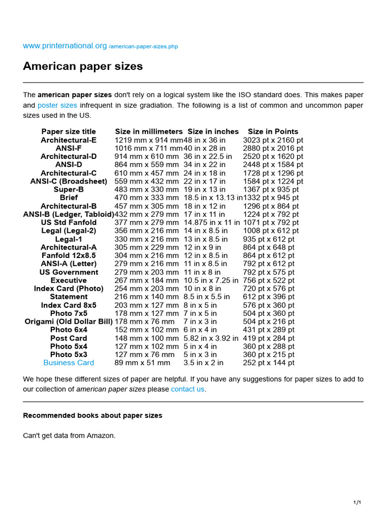 American Paper Sizes | PDF | Wood Products | Graphic Design