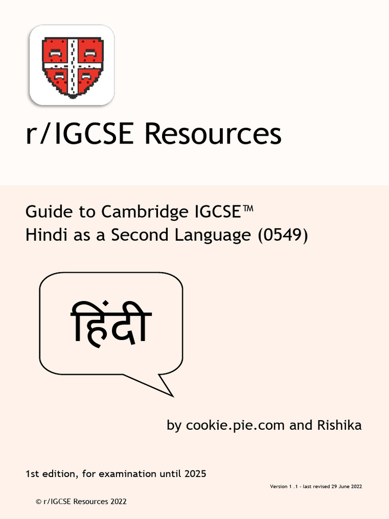 IGCSE Resources - Guide To Cambridge IGCSE Hindi (0549) - V1.1 | PDF