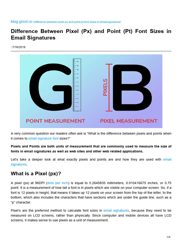 Difference Between Pixel PX and Point PT Font Sizes in Email Signatures ...