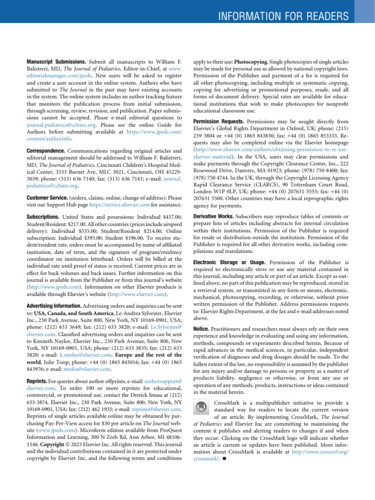 Information For Readers Ympd | PDF | Elsevier | Subscription Business Model