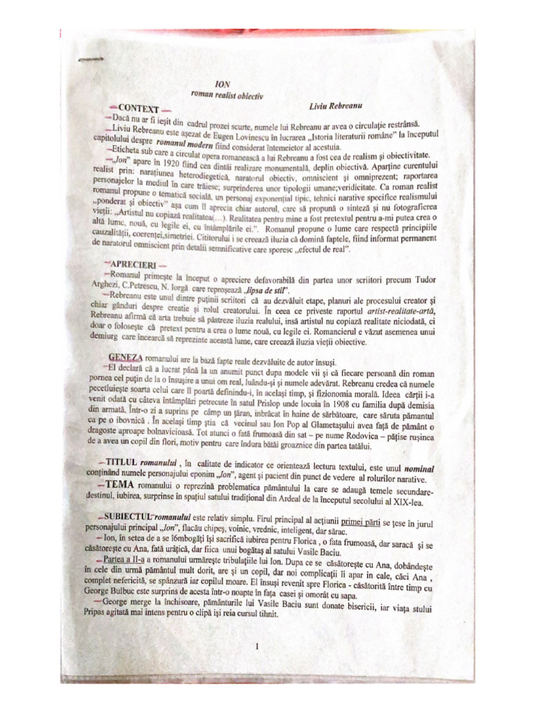 ION Liviu Rebreanu | PDF