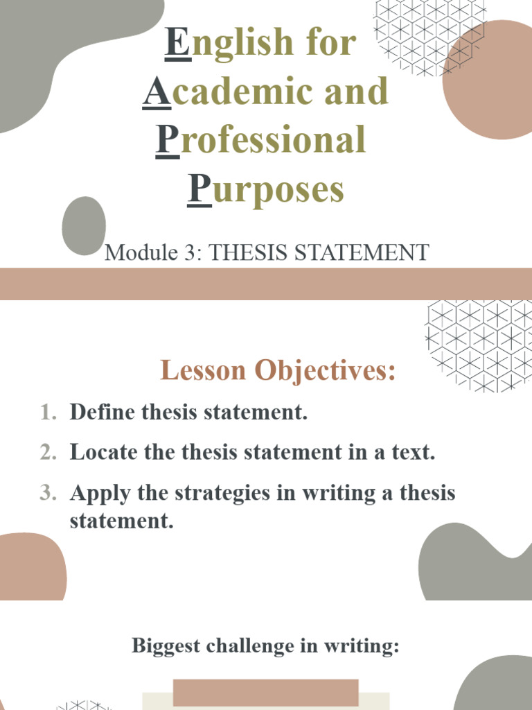 Eapp Module3 Thesis Statement | PDF | Thesis | Essays