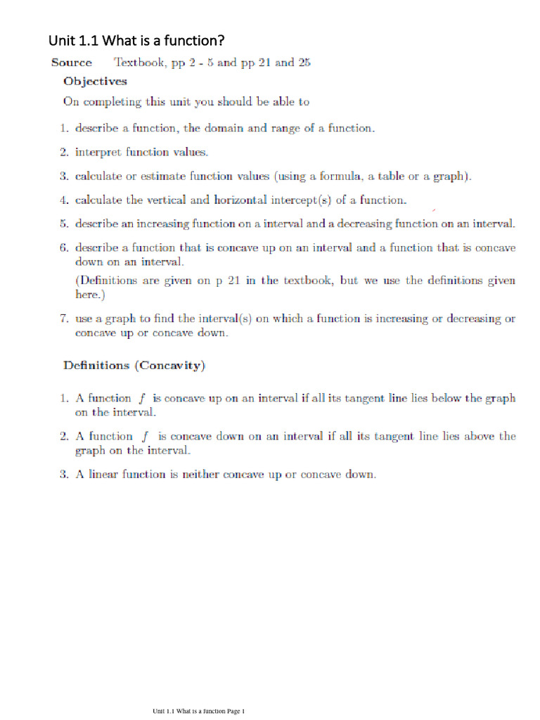 Unit 1.1 What is a function with annotation | PDF