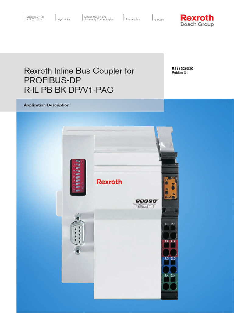 Rexroth Inline Bus Coupler For Profibus-Dp R-Il PB BK Dp/V1-Pac | PDF