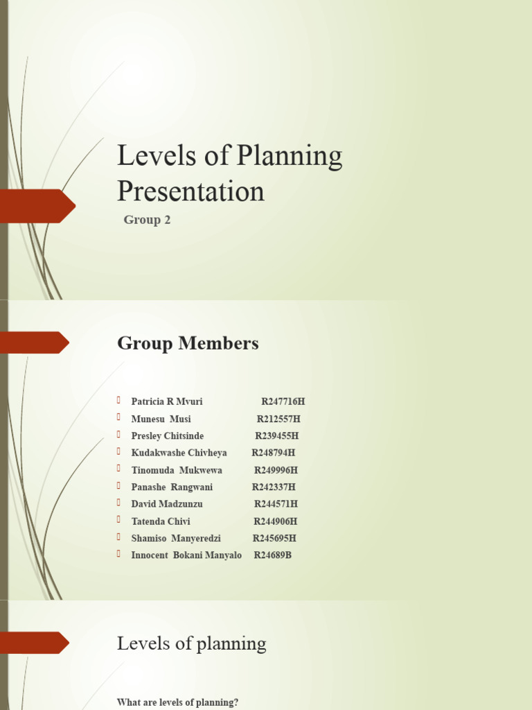 (Management) Levels of Planning Group 2 Presentation-2 | PDF