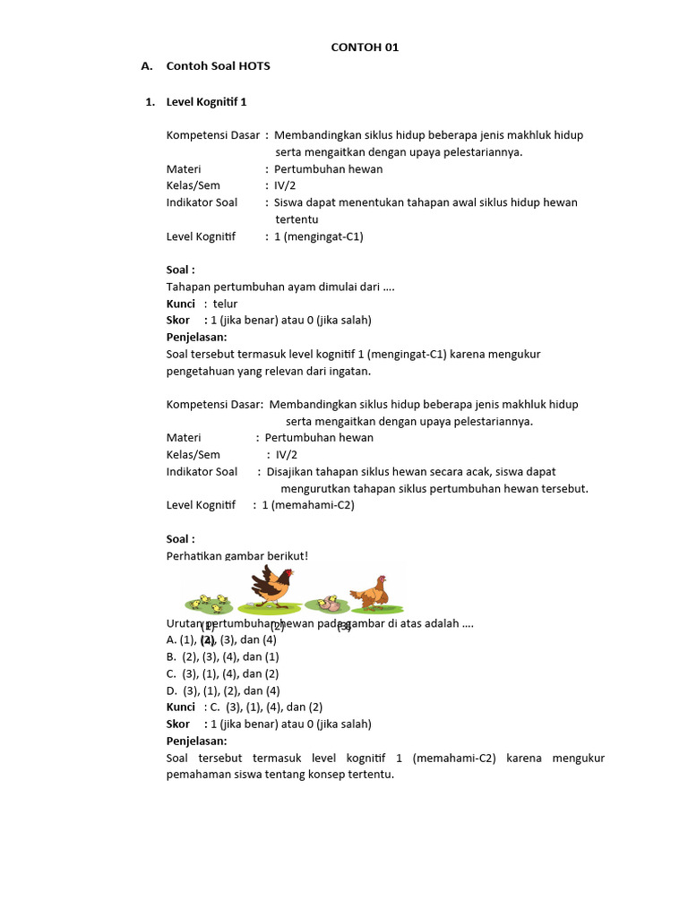 Contoh Soal HOTS untuk SD Kelas 5 | PDF