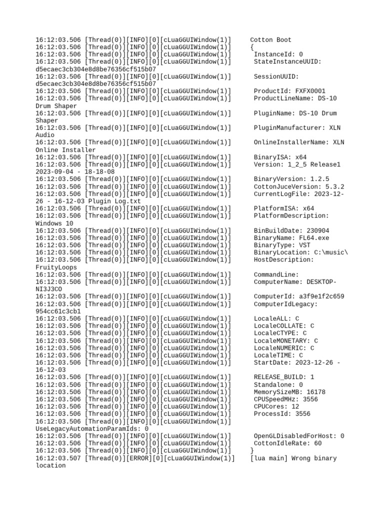 XLN Audio Plugin Path Error Log | PDF | Software | Ibm Pc Compatibles