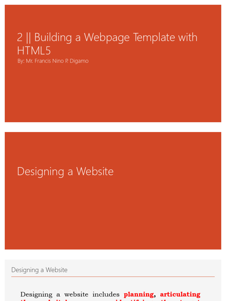 2 Building a Webpage Template With HTML5 | PDF | Html | World Wide Web