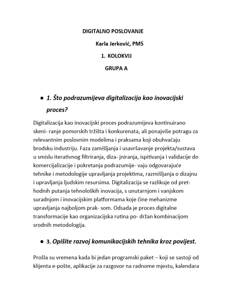 Digitalno Poslovanje | PDF