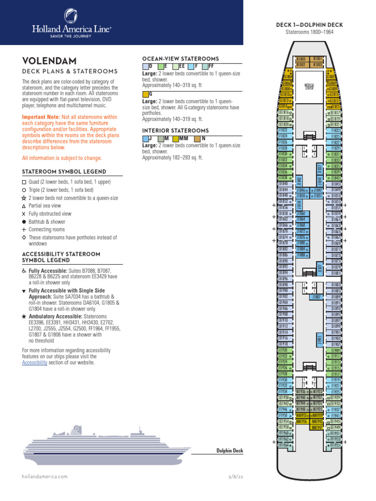 Volendam Deck Plans Overview | PDF | Shipping | Ships