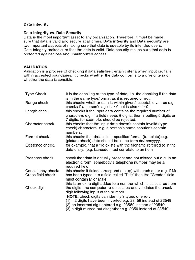 Data Integrity | PDF | Data | Computer Security