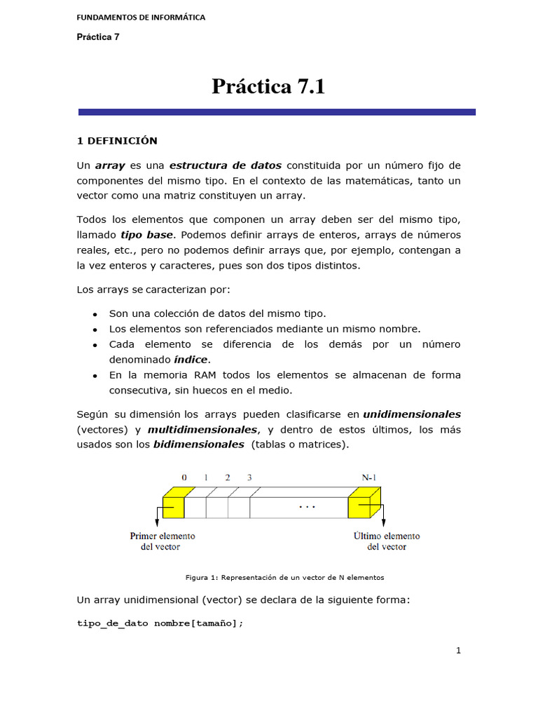 Practica 07 Arrays | PDF