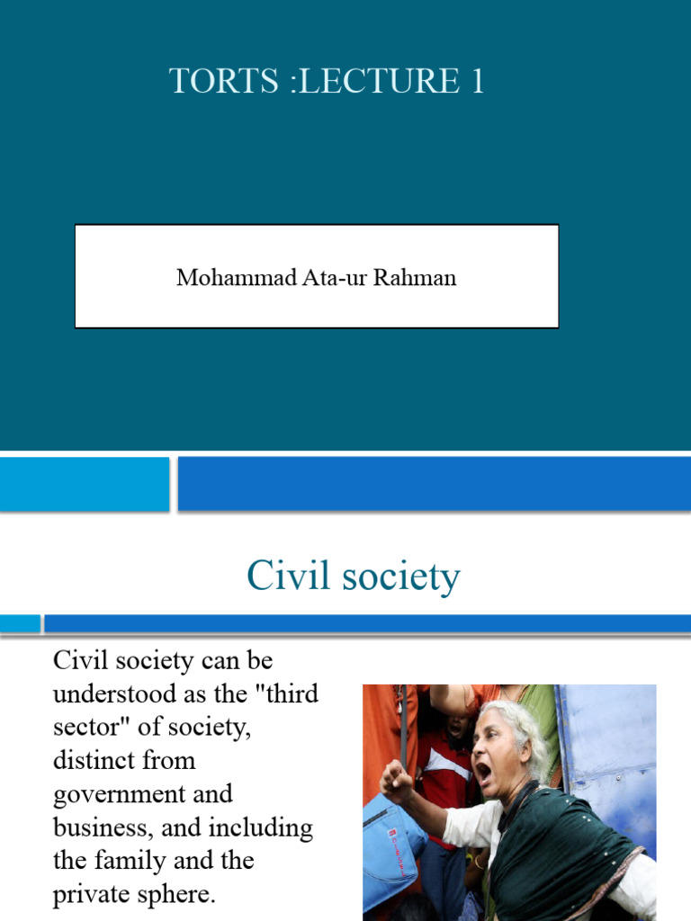 Torts Lecture 1 A-1 | PDF | Tort | Negligence