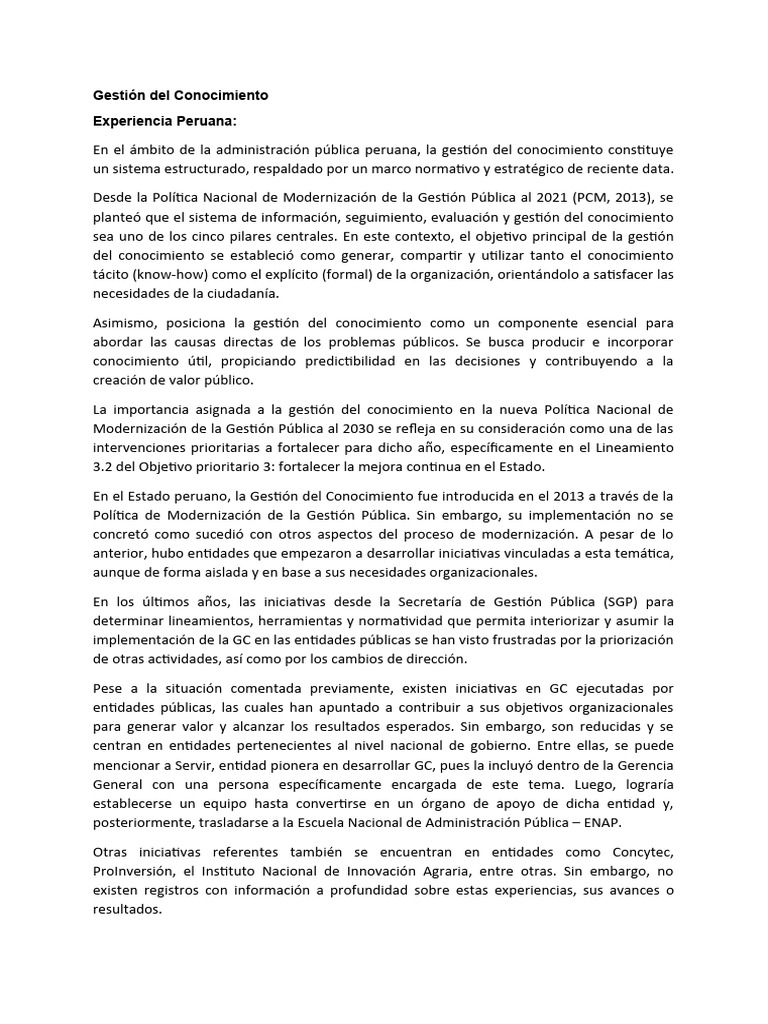 GEstion Del Conocimiento | PDF | Conocimiento administrativo | Conocimiento