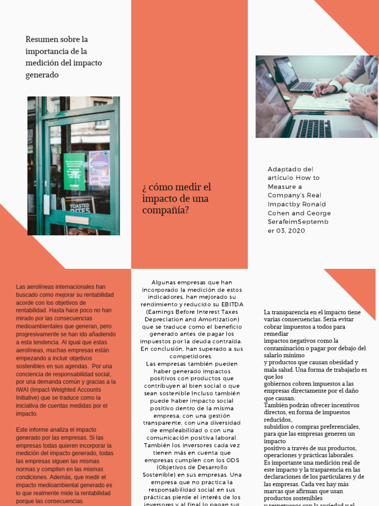 ¿ Cómo Medir El Impacto de Una Compañía | PDF