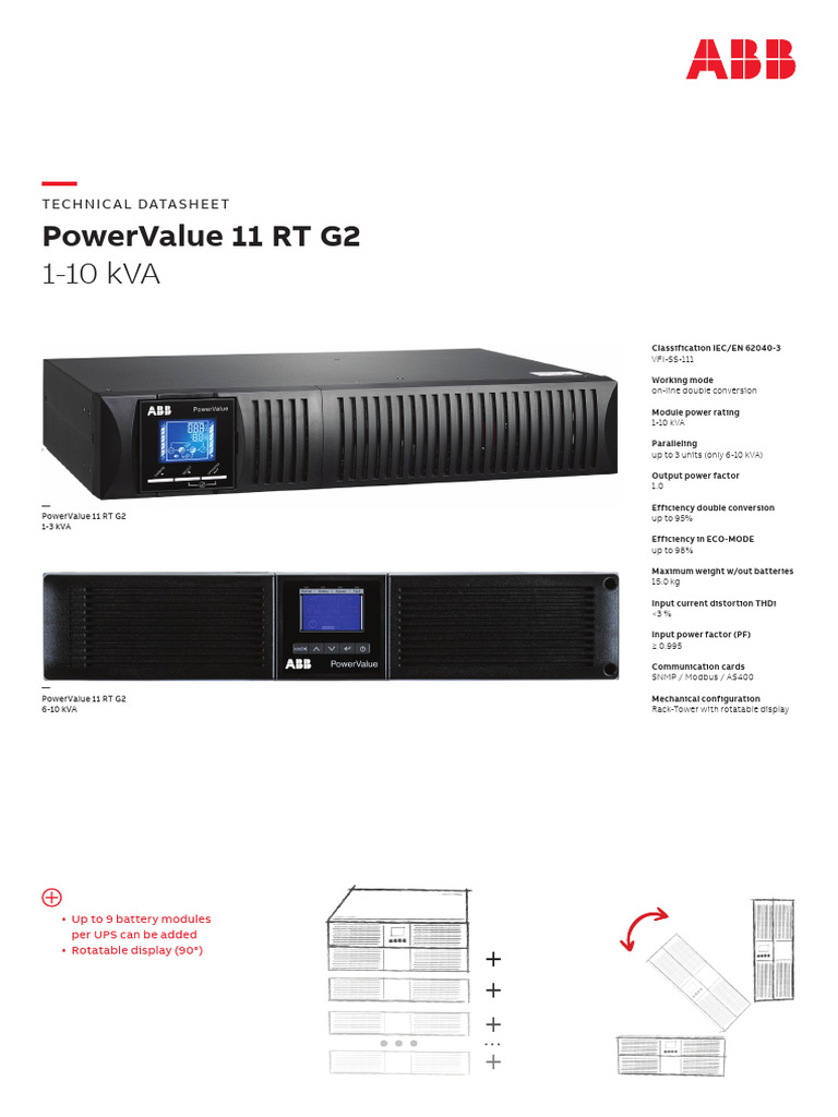 4nwd002979 Tds Abb Pva11!1!10kva-Rt en Rev-I | PDF