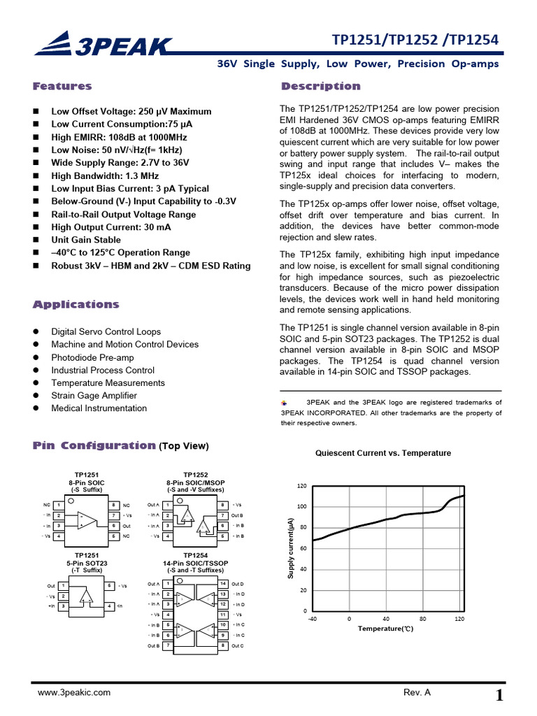 3peak-Tp1252-Sr C126485 | PDF | Technology & Engineering