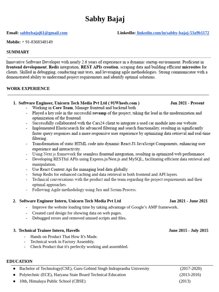 Sabhy Bajaj - (React JS Full Stack) | PDF | Computers
