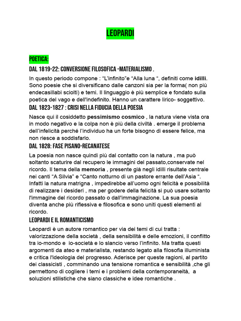 Leopardi | PDF