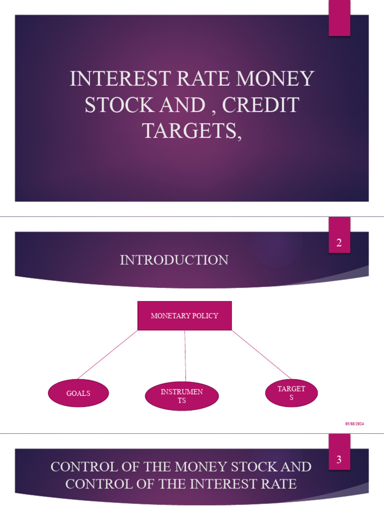 Lecture Slides 14 Money Stock Target, Interest Rate Target Credit | PDF