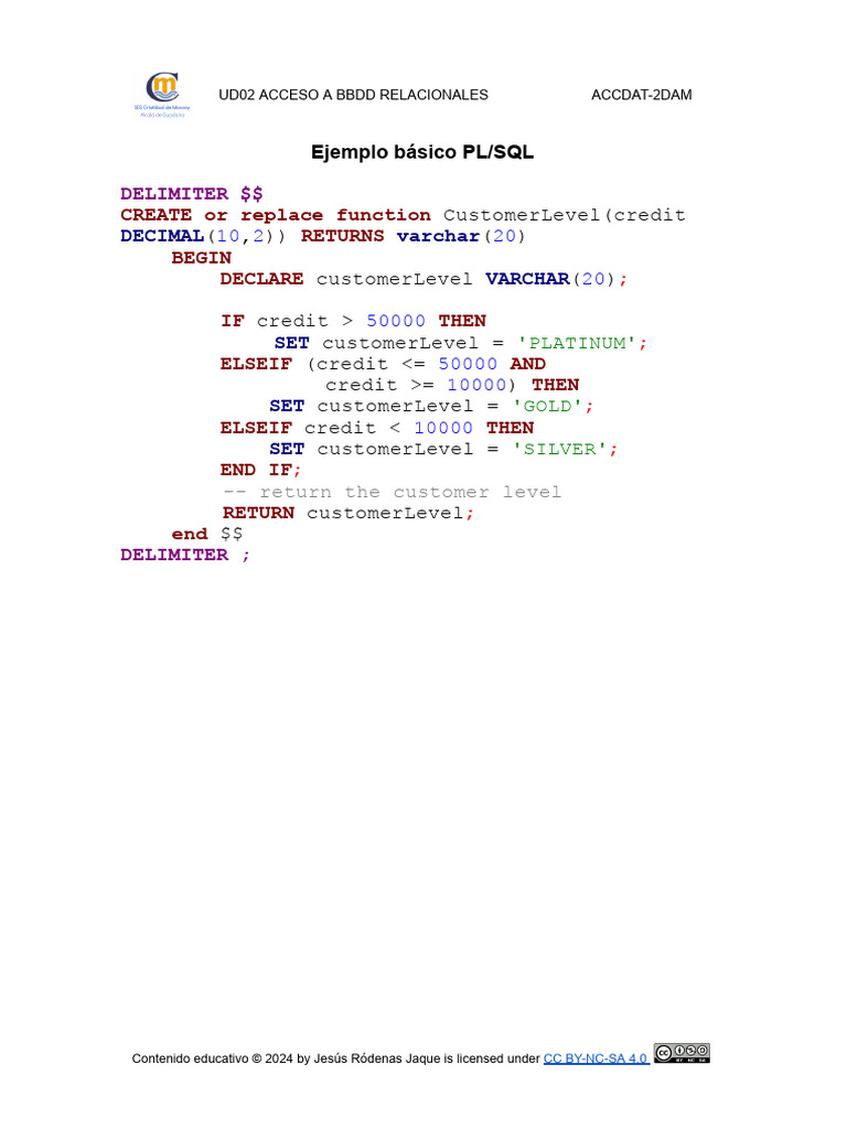 Ejemplo PL - SQL | PDF | Informática