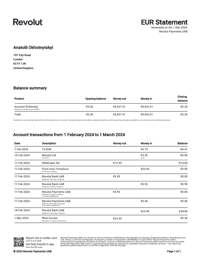 bank statement | PDF