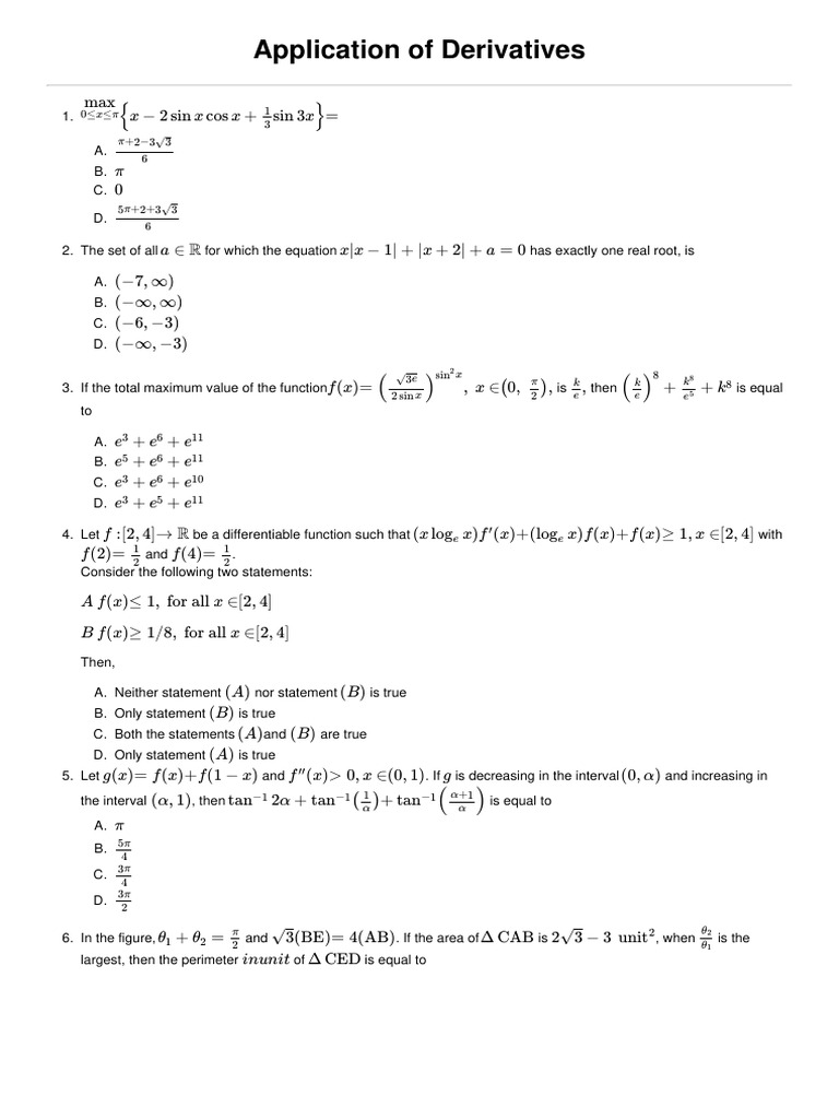 Derivative Applications in Curve Analysis | PDF