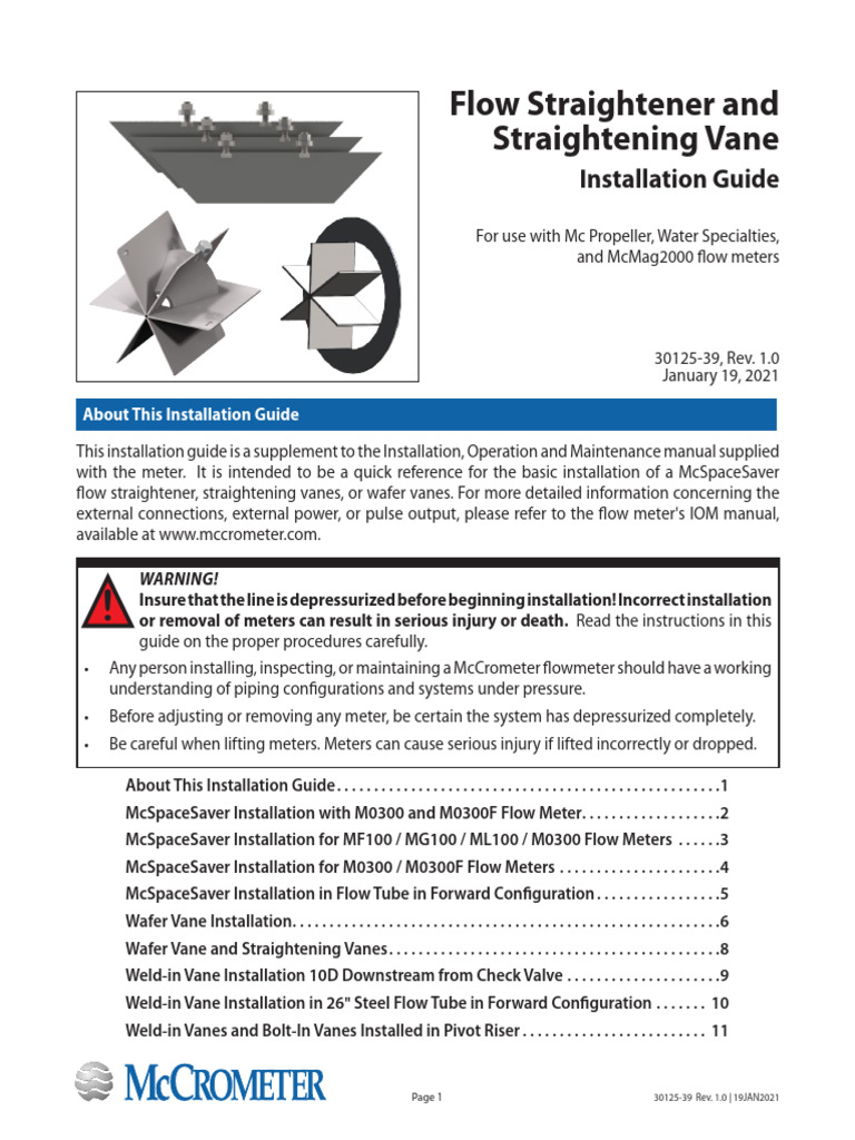 Flow Straightener and Straightening Vane Installation Guide | PDF