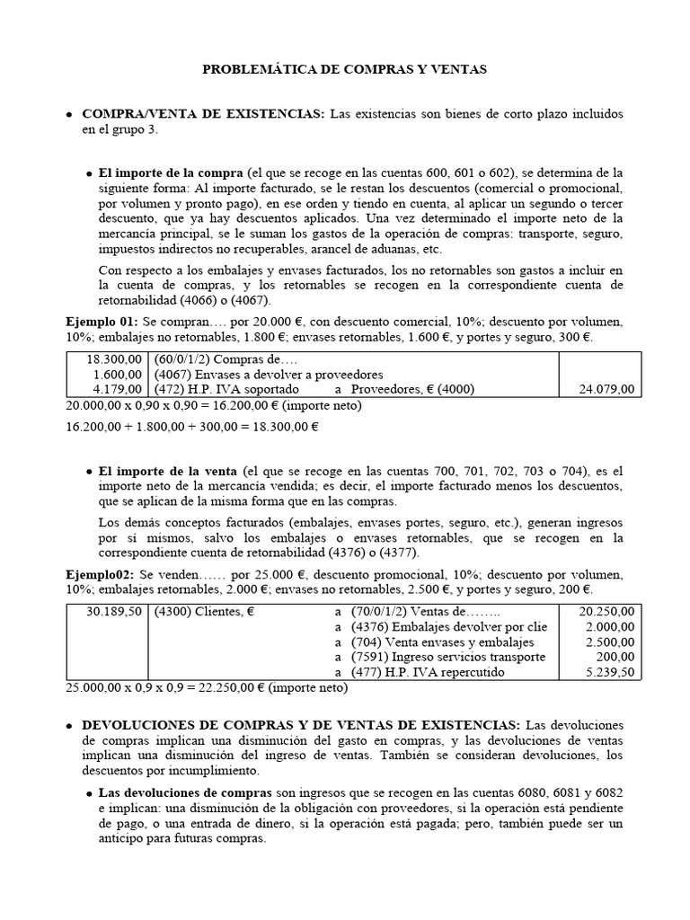 01 Problematica de Compras y Ventas | PDF | Factura | Mercado (economía)