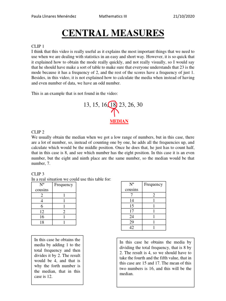 Central Measures | PDF