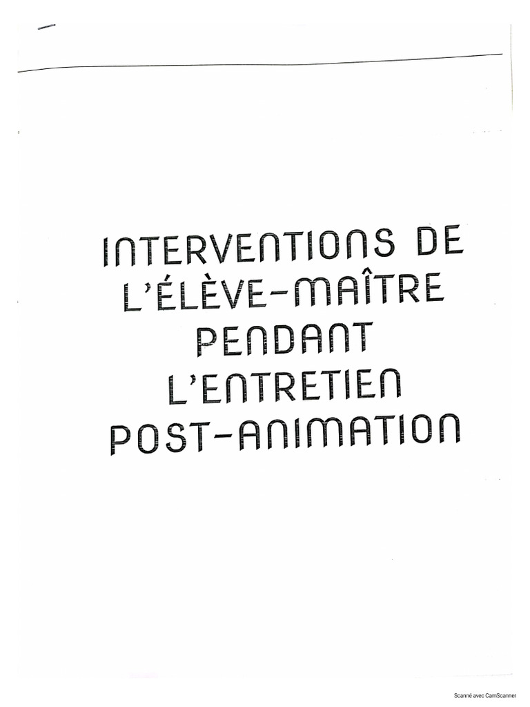 Intervention Pendant L'animation | PDF