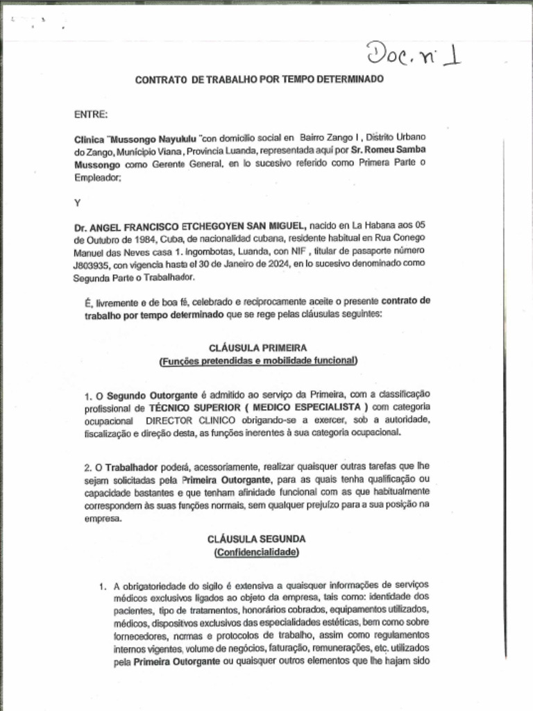 Contrato de Trabalho Por Tempo Determinado | PDF