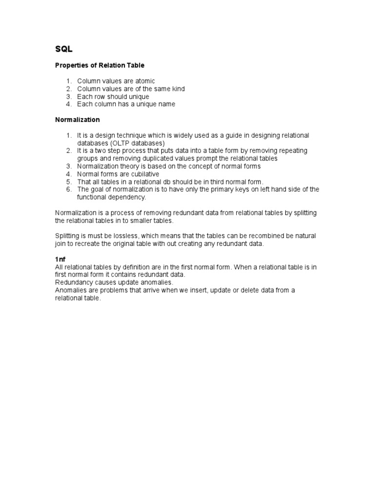 Properties Of Relation Table PDF