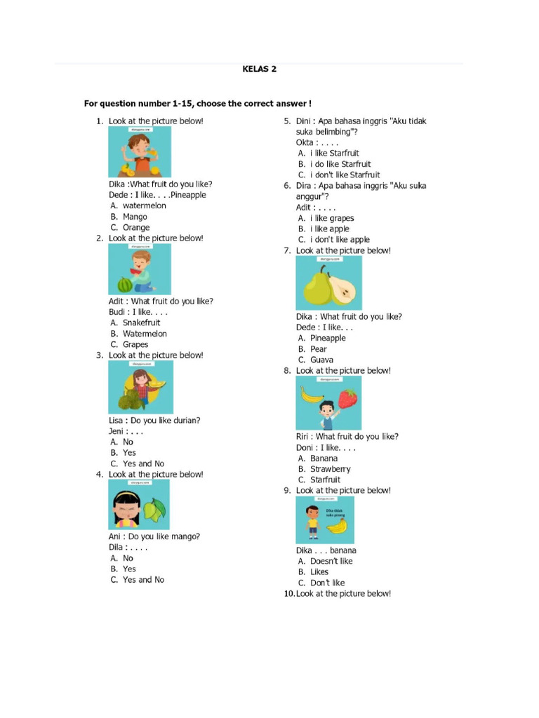 B. Inggris Kelas 2 | PDF