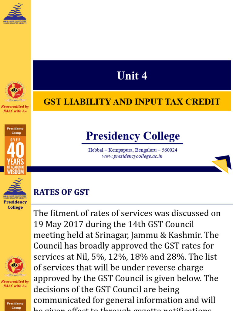 Gst Unit 4 Theory | PDF | Taxes | Invoice