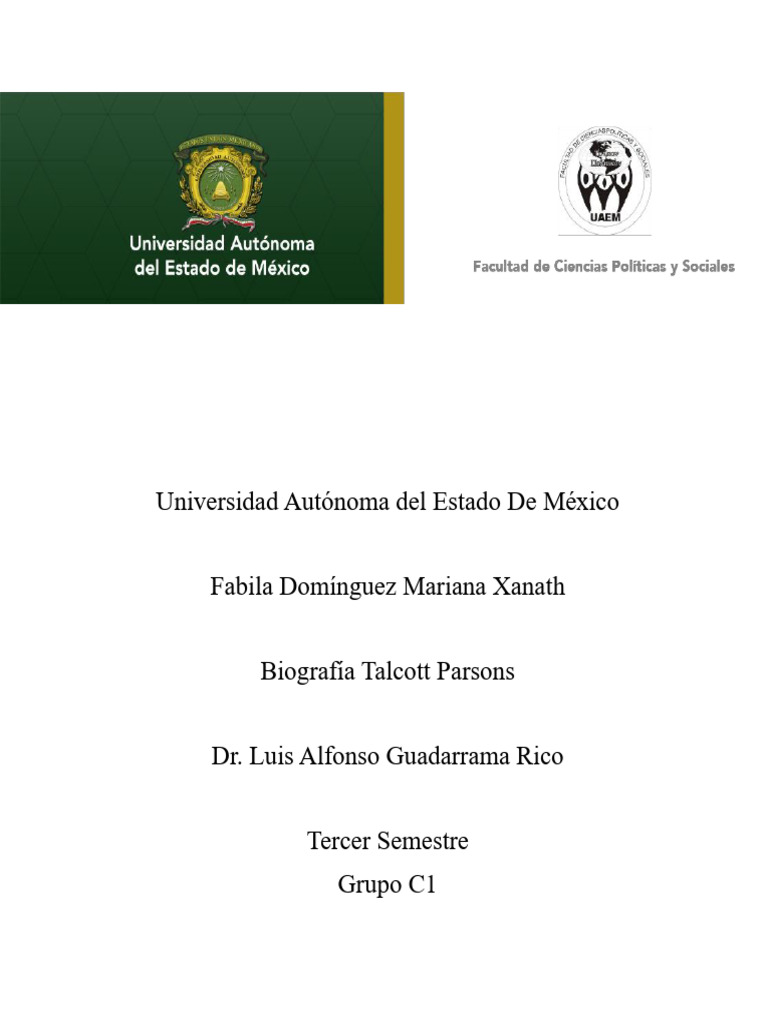 Talcott Parsons: Vida y Aportes | PDF | Social Science