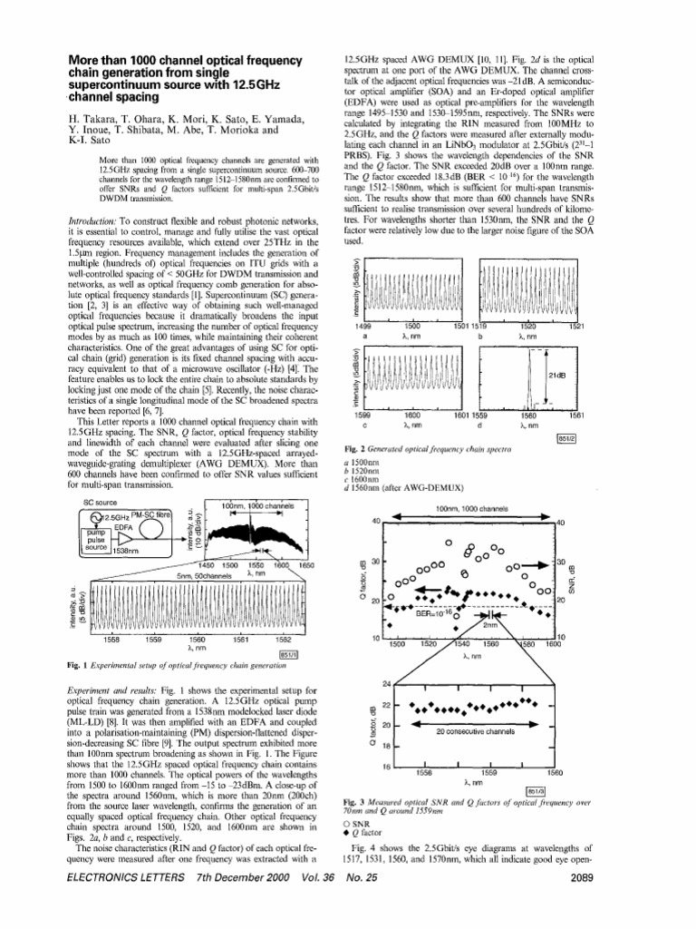 More Than 1000 Channel Optical Frequency Chain Generation From Single ...