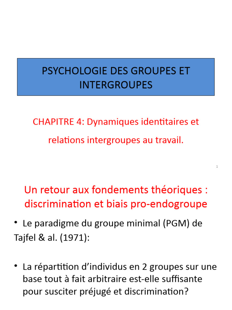 CHAP_4_PSY GIG | PDF | Identité (Science sociale) | Psychologie sociale
