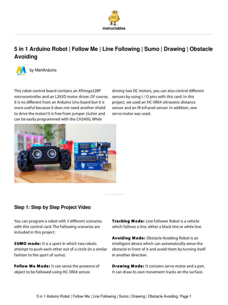 Make at Least 5 Robot Projects With One Board | PDF
