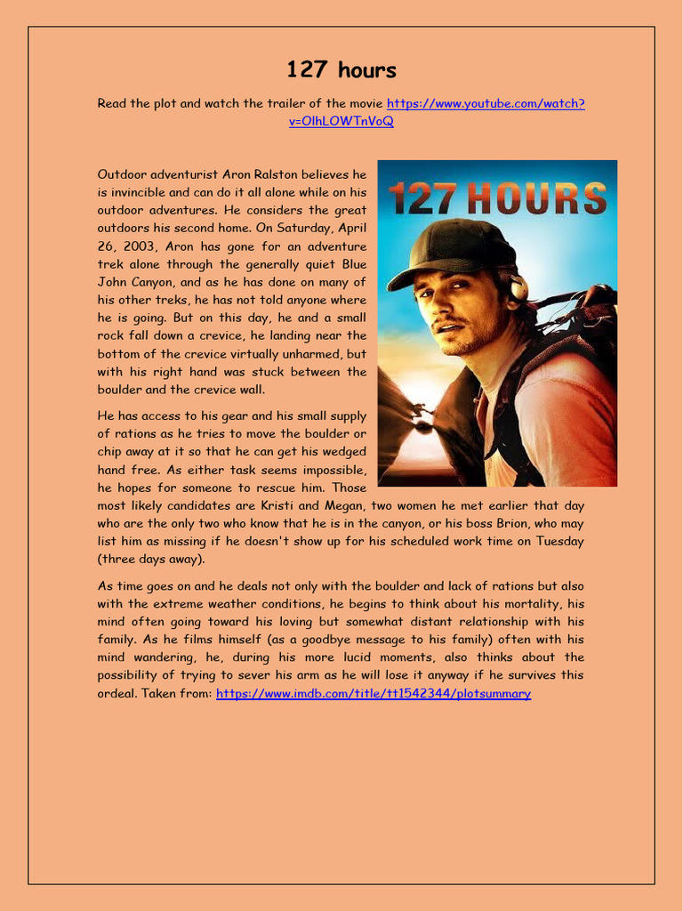 Third Conditional 127 Hours Movie Grammar Guides - 107056 | PDF | General Fiction