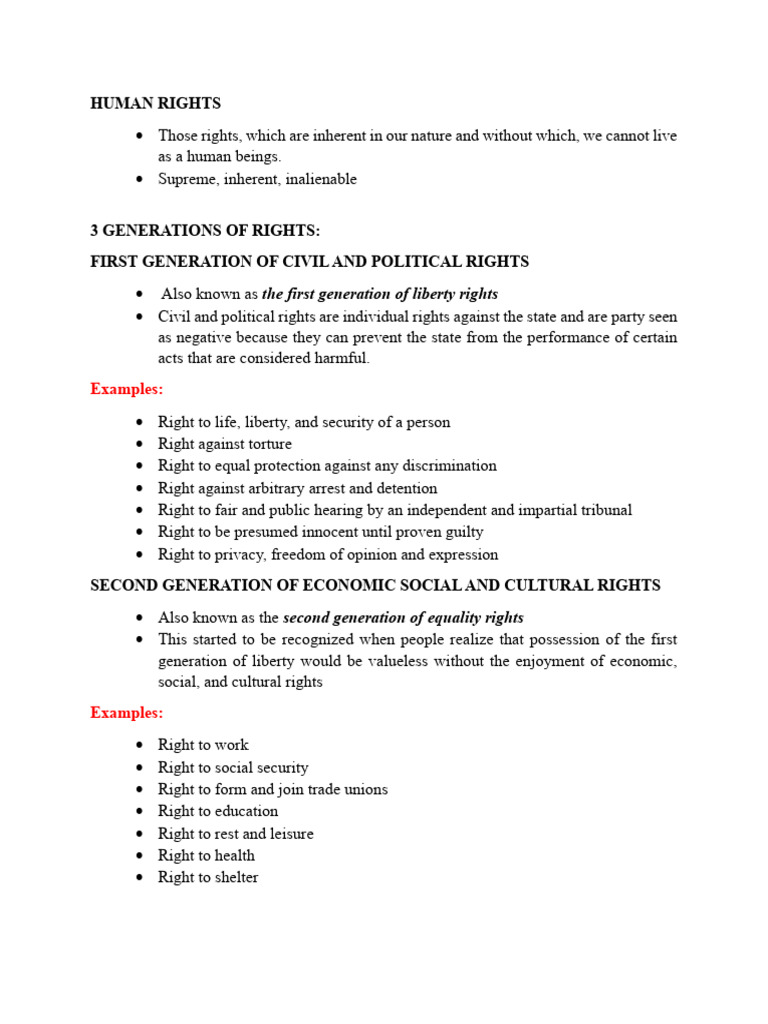 Three Generations of Human Rights | PDF | Prison | Human Rights