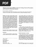 MET Levels for Physical Activities | PDF