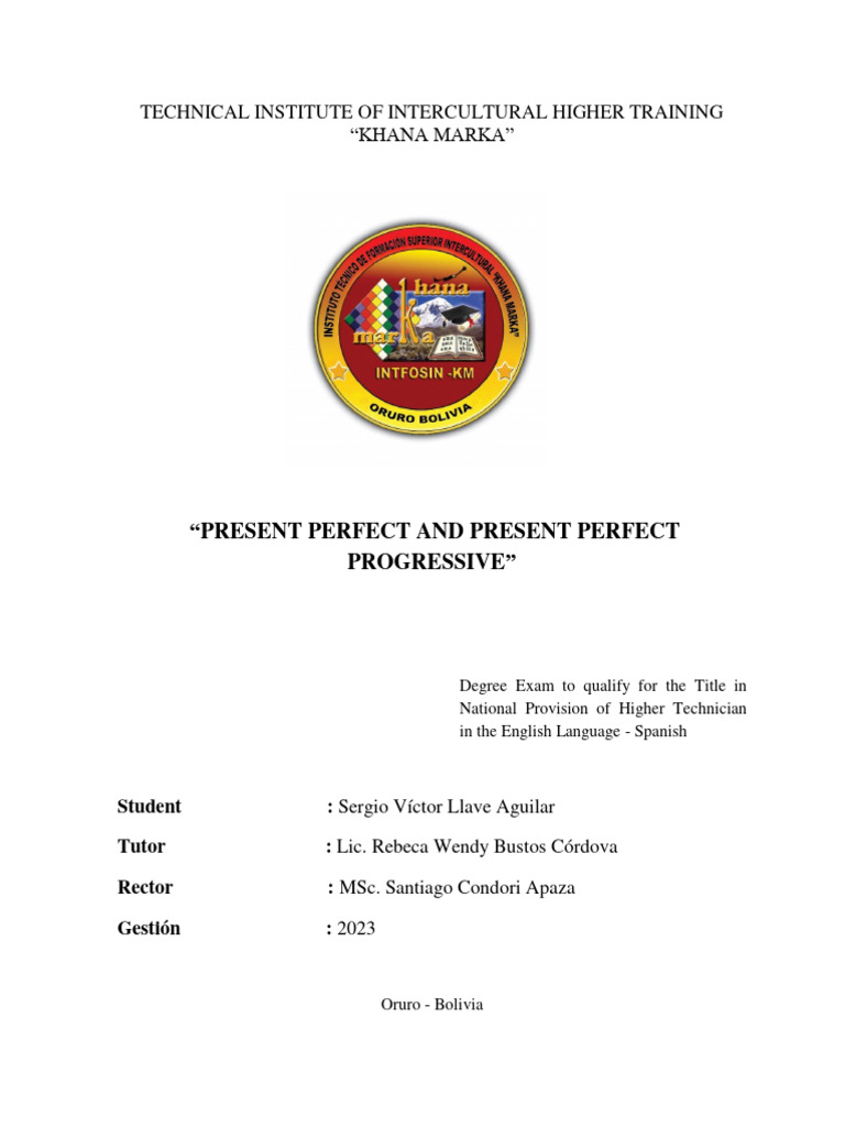 LLAVE AGUILAR SERGIO VICTOR - Proyecto Inglés | PDF | Perfect (Grammar ...