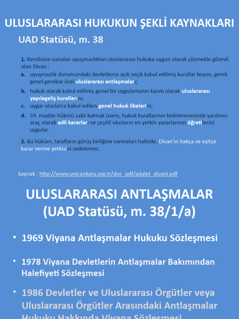 I.3.Sekli Kaynaklar Uluslararasi Antlasmalar I | PDF