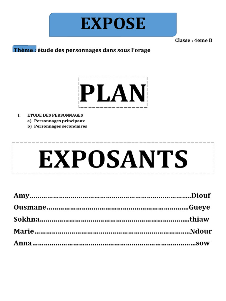 Étude des personnages de "Sous l'orage" | PDF | Poésie | Fiction générale