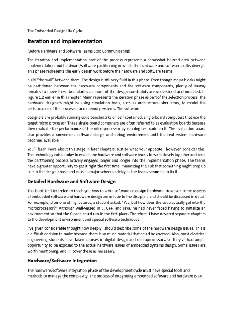 The Embedded Design Life Cycle | PDF